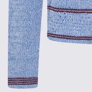 Marni Since '94" Flocked Print Crew Neck Sweater - Celeste