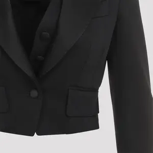 Dolce & Gabbana Dolce Gabbana Cropped Gabardine Tuxedo Jacket