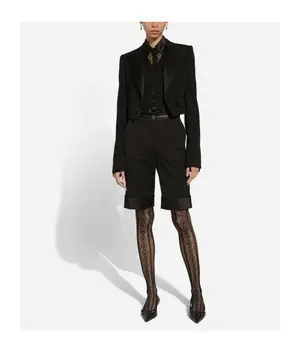 Dolce & Gabbana Dolce Gabbana Cropped Gabardine Tuxedo Jacket