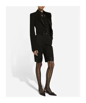 Dolce & Gabbana Dolce Gabbana Cropped Gabardine Tuxedo Jacket