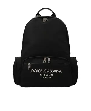 Dolce & Gabbana Logo Detailed Zipped Backpack - Black