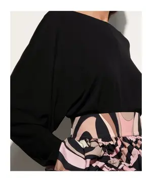Emilio Pucci Jersey Bodysuit With Cape Effect Sleeves