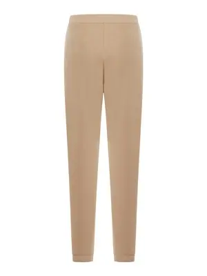 Max Mara Embroidered Logo Straight Leg Pants - Camel