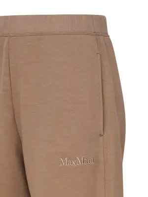 Max Mara Embroidered Logo Straight Leg Pants - Camel