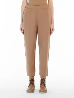 Max Mara Embroidered Logo Straight Leg Pants - Camel