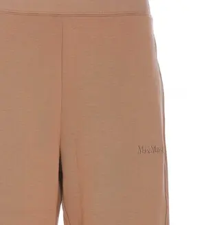 Max Mara Embroidered Logo Straight Leg Pants - Camel