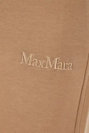 Max Mara Embroidered Logo Straight Leg Pants - Camel