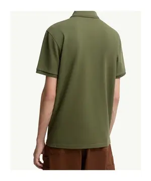 Moncler Logo Patch Short-sleeved Polo Shirt - Khaki