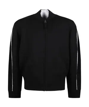 Givenchy Logo-intarsia Knitted Zip-up Jacket - Black