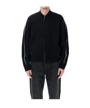 Givenchy Logo-intarsia Knitted Zip-up Jacket - Black