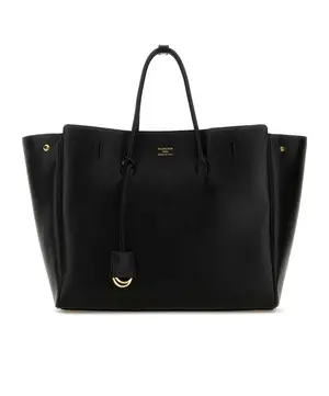 Balenciaga Hampton Logo Printed Tote Bag - Black