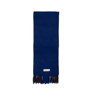 Marni Logo Striped Scarf - Blue