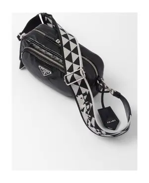 Prada Logo Plaque Zipped Shoulder Bag