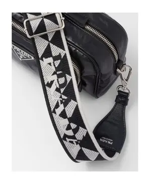 Prada Logo Plaque Zipped Shoulder Bag