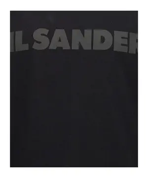 JIL SANDER Logo Print Long Sleeve T-shirt - Black