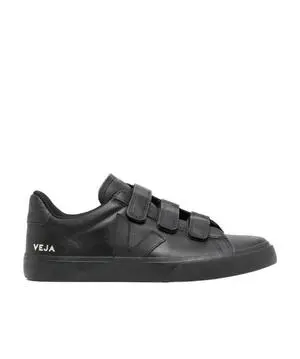 VEJA Recife Low-top Leather Sneakers With Velcro Fastening - Black