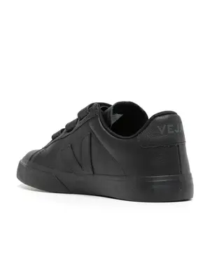 VEJA Recife Low-top Leather Sneakers With Velcro Fastening - Black