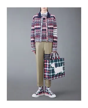 Thom Browne Tartan Jacquard Knit Top
