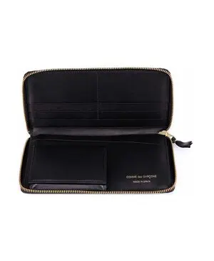 Comme Des Garçons Zip Around Logo Wallet - Black