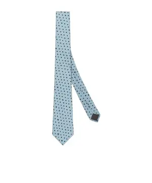Fendi Falena Micro Dots Printed Silk Tie - Light Blue