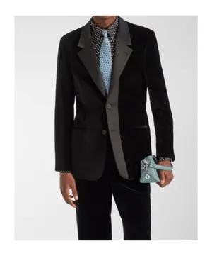 Fendi Falena Micro Dots Printed Silk Tie - Light Blue