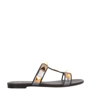 Valentino Garavani Rockstud Flat Sandals - Gray
