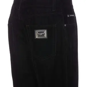 Dolce & Gabbana Straight Leg Pants With Logo Plaque