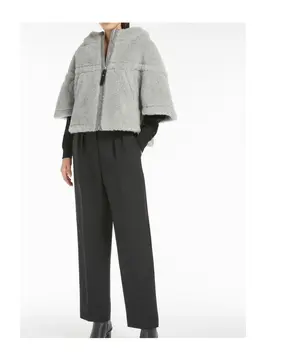 Max Mara Long Sleeve Fur Hooded Jacket