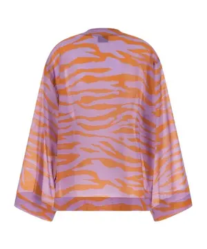 Attico V-neck Printed Long Sleeve Top
