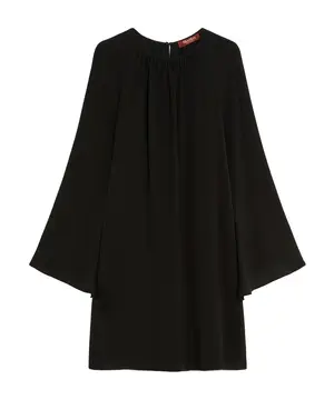Max Mara Madia Crewneck Dress With Pleated Details - Black