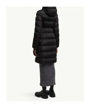 Moncler Avocette Hooded Long Puffer Jacket - Black