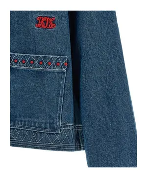 BODE Embroidered Denim Jacket - Blue