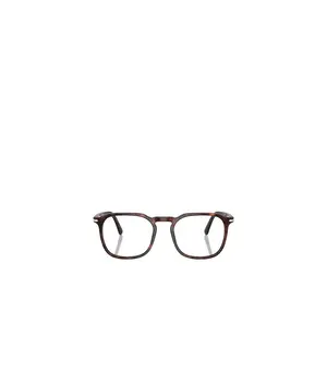 Persol Rectangular Flat Mirror Eyeglasses - Black