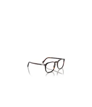 Persol Rectangular Flat Mirror Eyeglasses - Black
