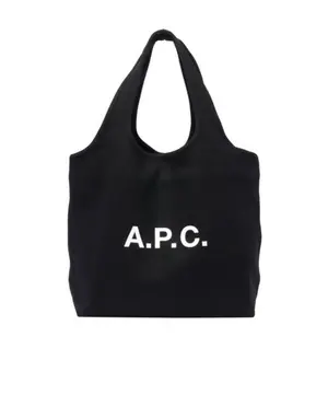 A.p.c. Ninon Tote Bag With Logo Print - Black