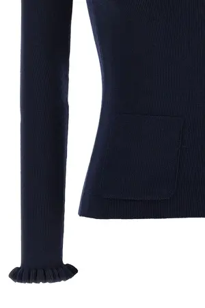 Valentino Garavani V-neck Wool Sweater With Embroidered Logo And Pockets