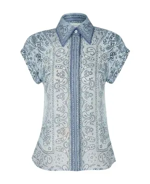 Zimmermann Matchmaker Fitted Blouse With Patch Print