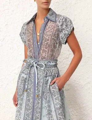 Zimmermann Matchmaker Fitted Blouse With Patch Print