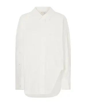 Attico Asymmetrical Embroidered Shirt - White