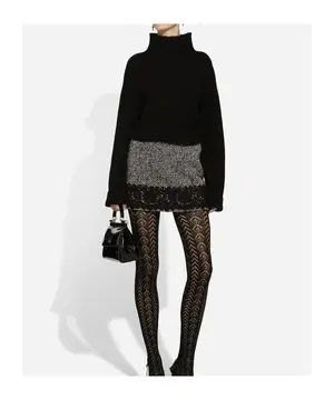 Dolce & Gabbana Lace-trimmed Tweed Mini Skirt