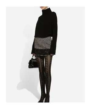 Dolce & Gabbana Lace-trimmed Tweed Mini Skirt