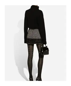 Dolce & Gabbana Lace-trimmed Tweed Mini Skirt