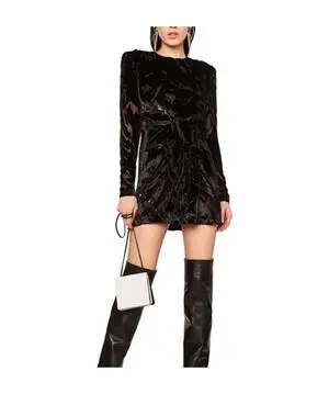 Saint Laurent One-word Collar Dress With Asymmetrical Details - Black