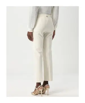 TWINSET Straight Leg Casual Pants With Side Button Detail