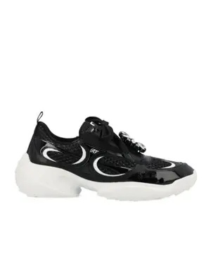 ROGER VIVIER Embellished Lace-up Sneakers - Black