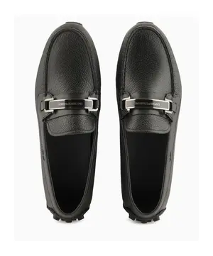 Emporio Armani Logo Plaque Slip-on Driving Loafers