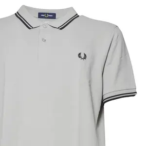 Comme Des Garçons X Fred Perry Logo-embroidered Polo Shirt - Grey