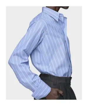 MAISON MARGIELA Striped Long-sleeve Shirt - Blue