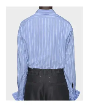 MAISON MARGIELA Striped Long-sleeve Shirt - Blue
