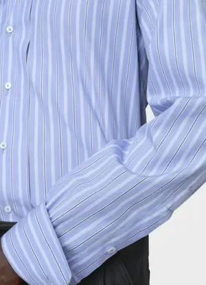MAISON MARGIELA Striped Long-sleeve Shirt - Blue